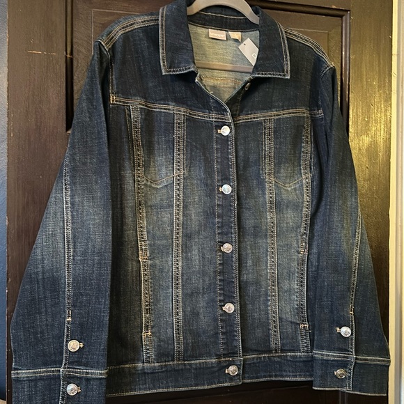 Chico's | Jackets & Coats | Nwt Chicos Westport Indigo Denim Jacket ...